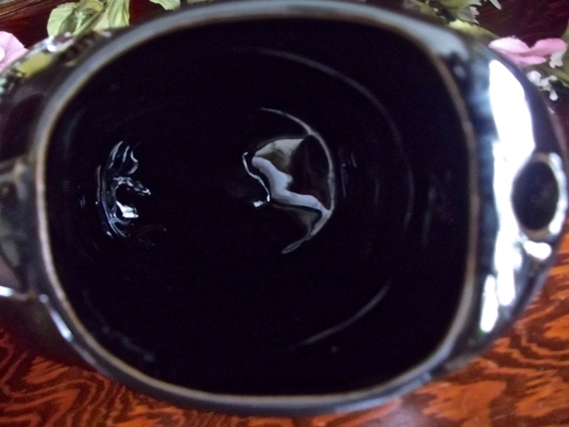 Vintage Black Pitcher, Black Ceramic Pitcher, Juice Pitcher, Black ...
