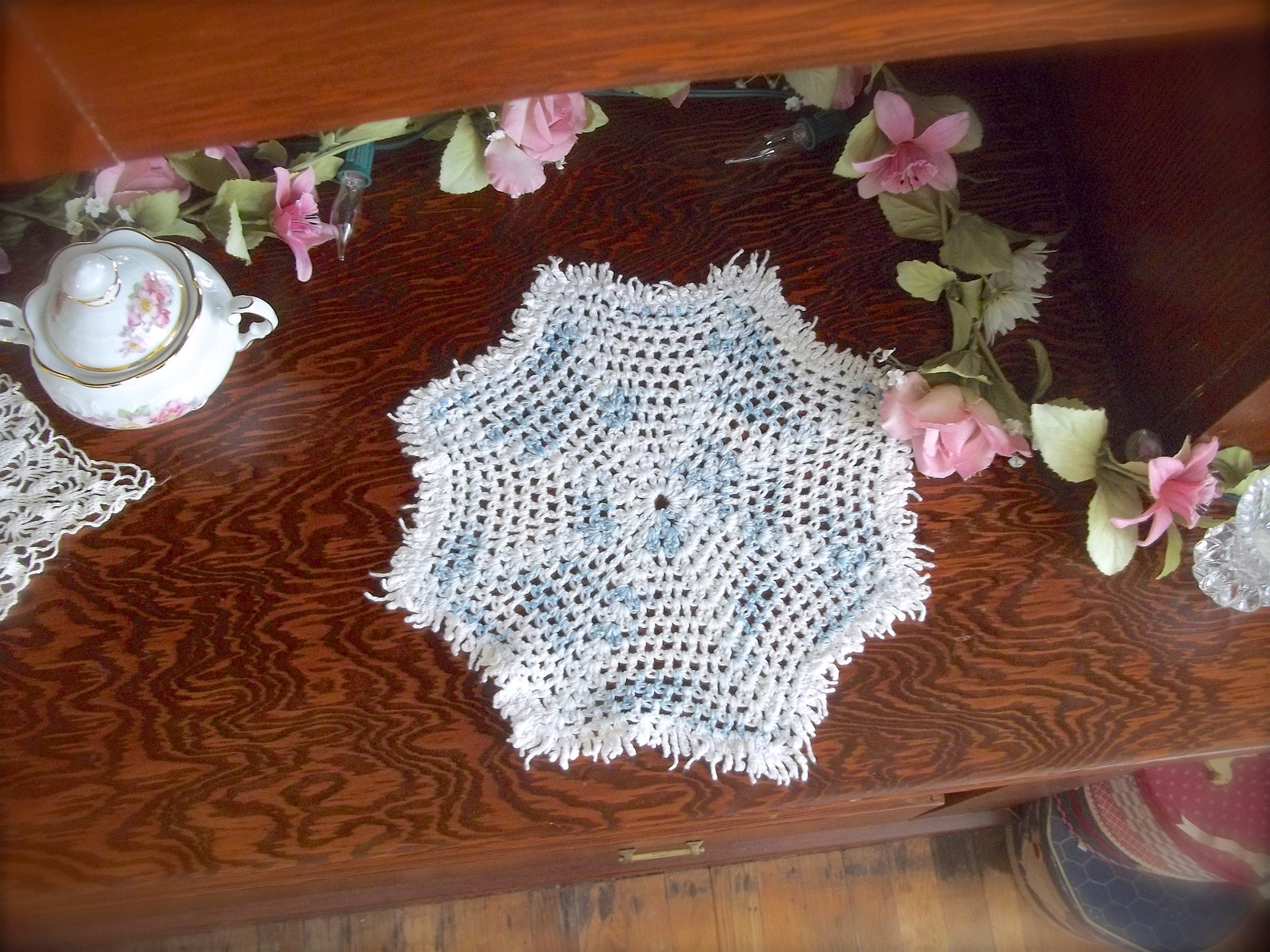 Blue Doily Vintage Cotton Doily Crochet Doily Blue Vintage - Etsy