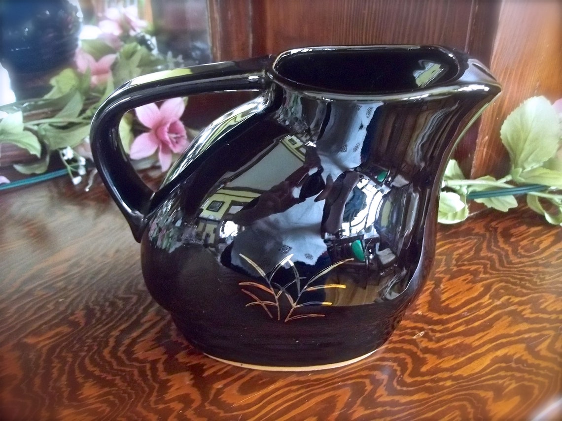 Vintage Black Pitcher Black Ceramic Pitcher Juice Pitcher - Etsy