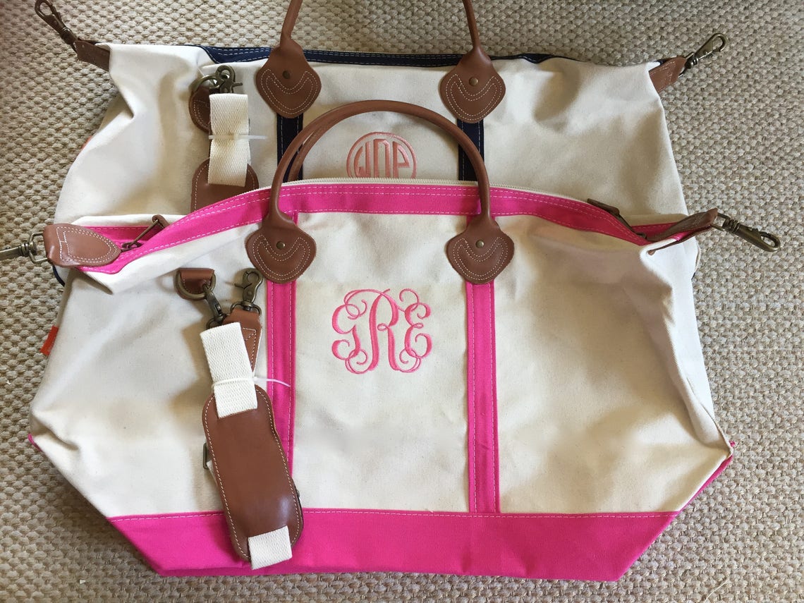 Monogrammed Weekender Bag Personalized Duffel Bag Monogrammed Canvas ...