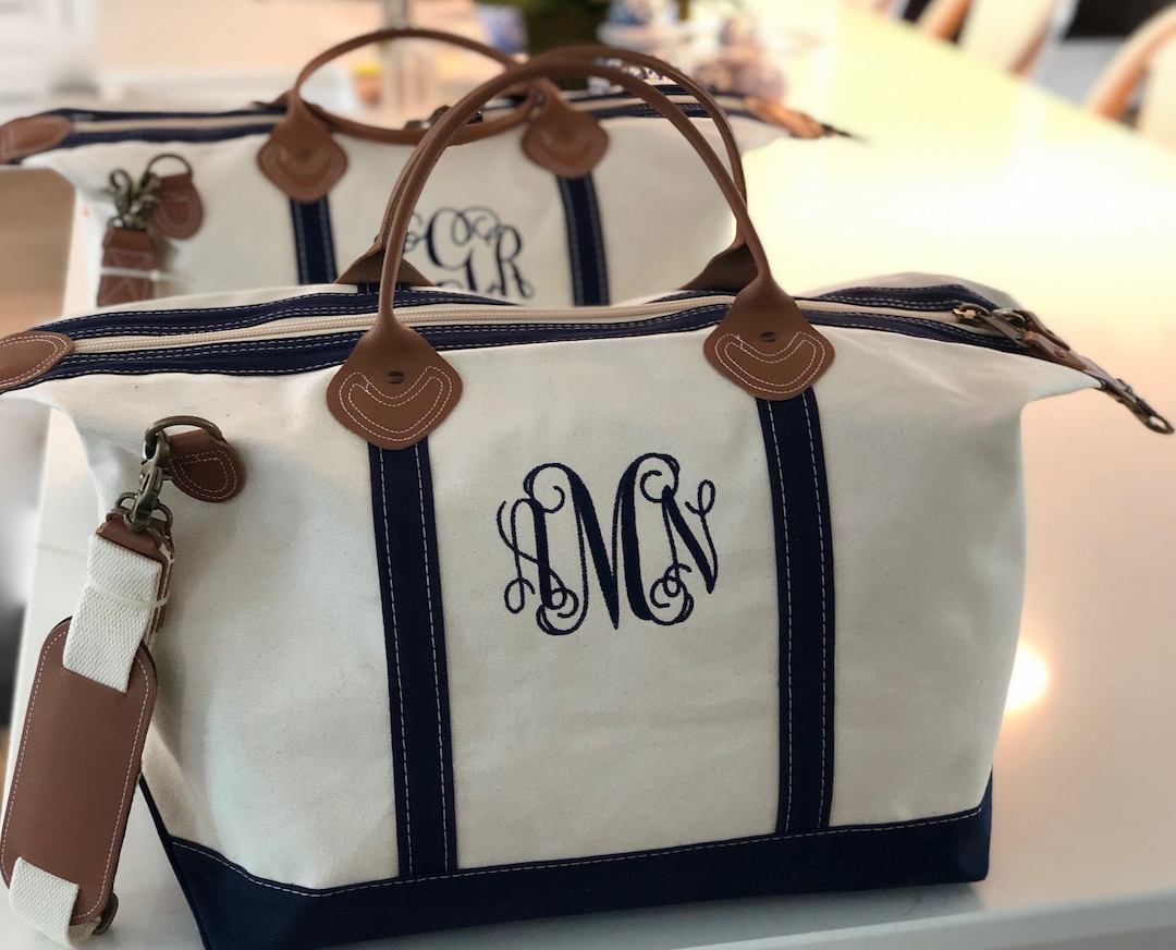 Monogrammed Weekender Bag Personalized Duffel Bag Monogrammed Canvas ...
