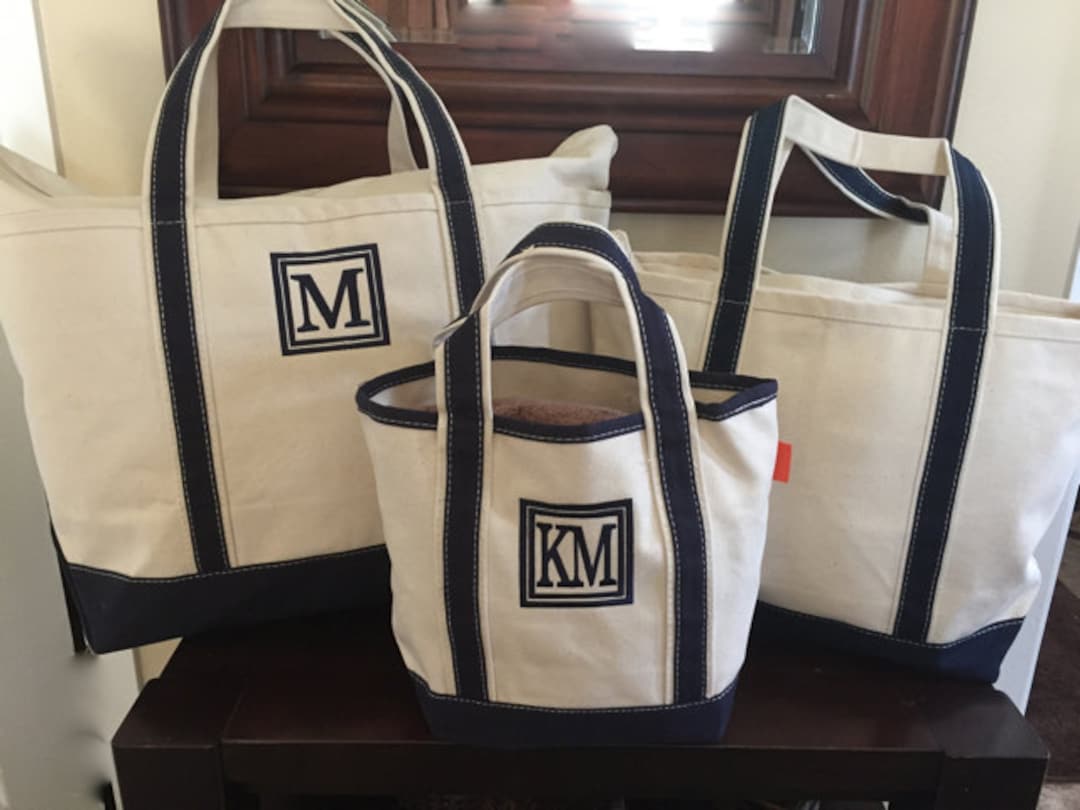 Monogrammed Canvas Tote Bag Great for a Gift Embroidered Personalized ...