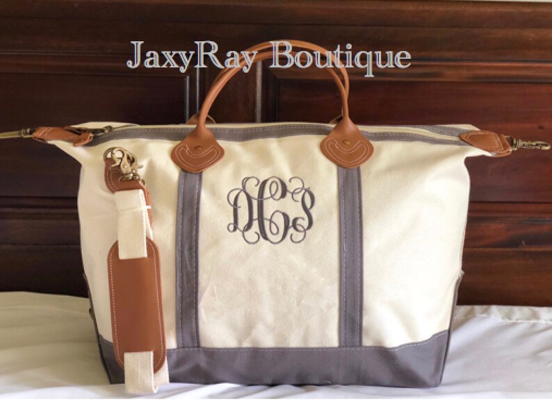 Monogrammed Weekender Bag Personalized Duffel Bag Monogrammed Canvas ...