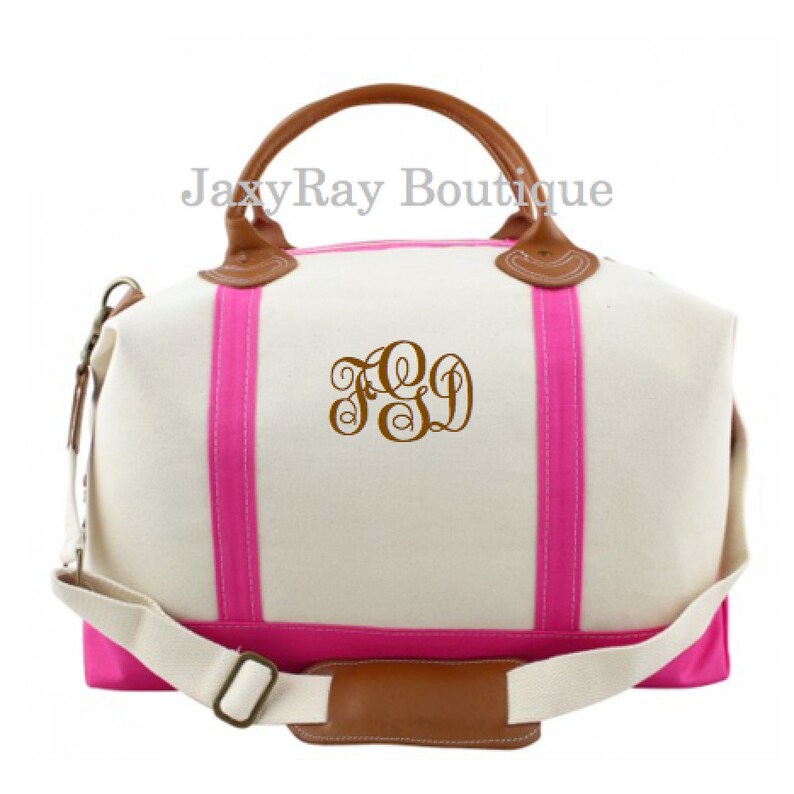Weekender Bag Personalized Duffel Bag Monogrammed Canvas Dufflebag ...