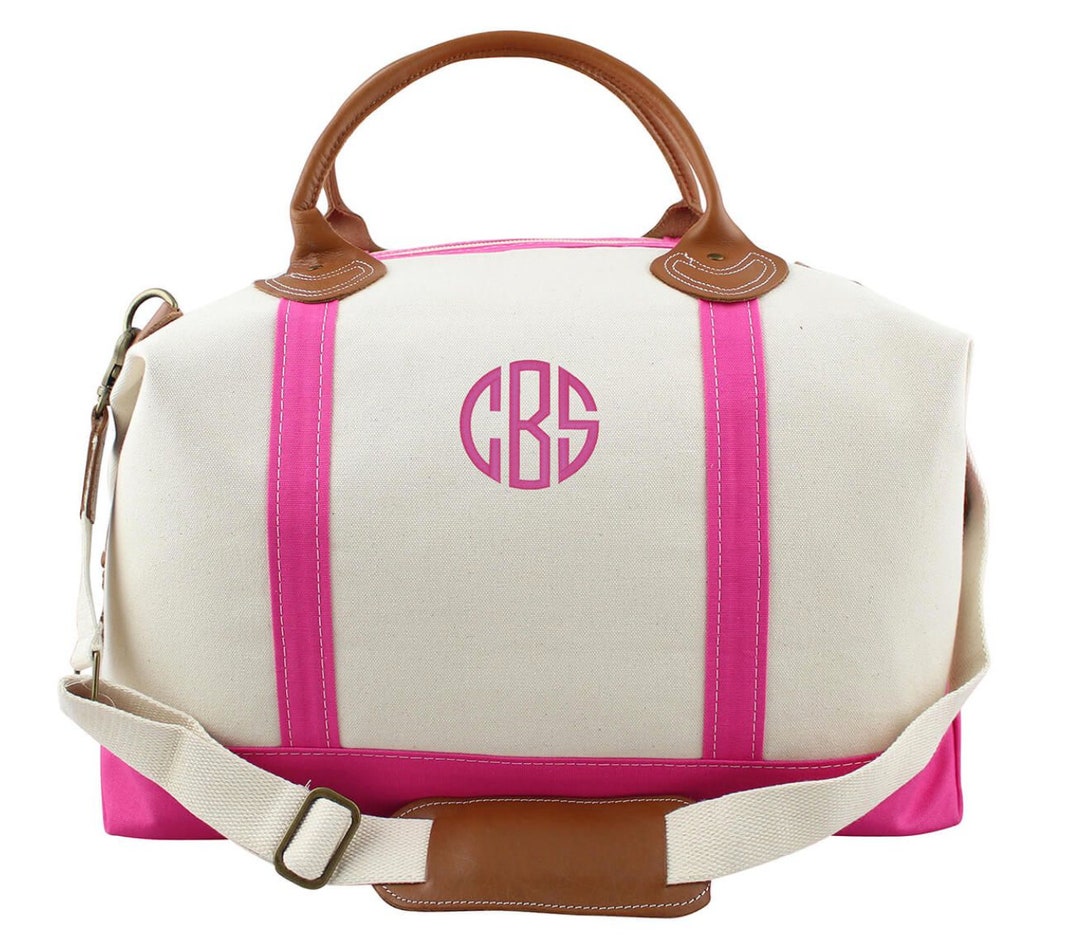 Monogrammed Weekender Bag Personalized Duffel Bag Monogrammed Canvas ...