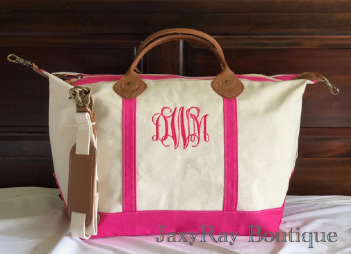 Monogrammed Weekender Bag Personalized Duffel Bag Monogrammed Canvas ...