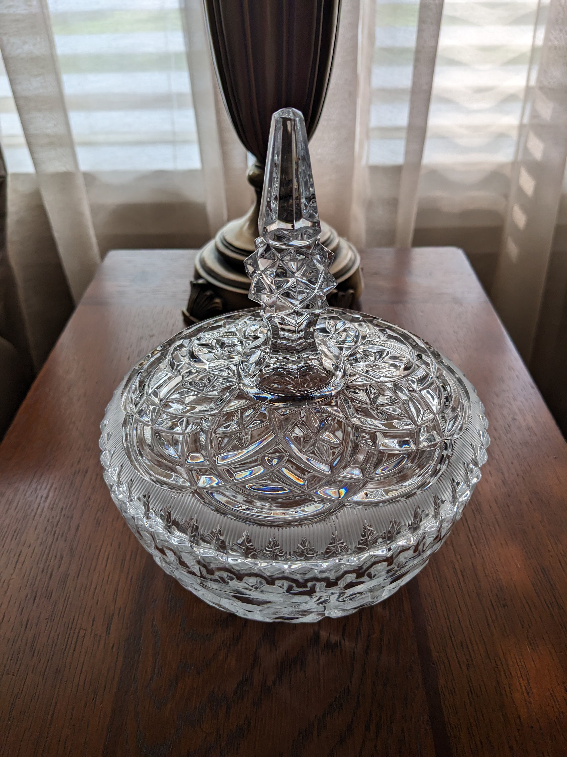 Lead Crystal Candy Dish, Vintage Candy Dish, Footed Candy Dish, Tall ...