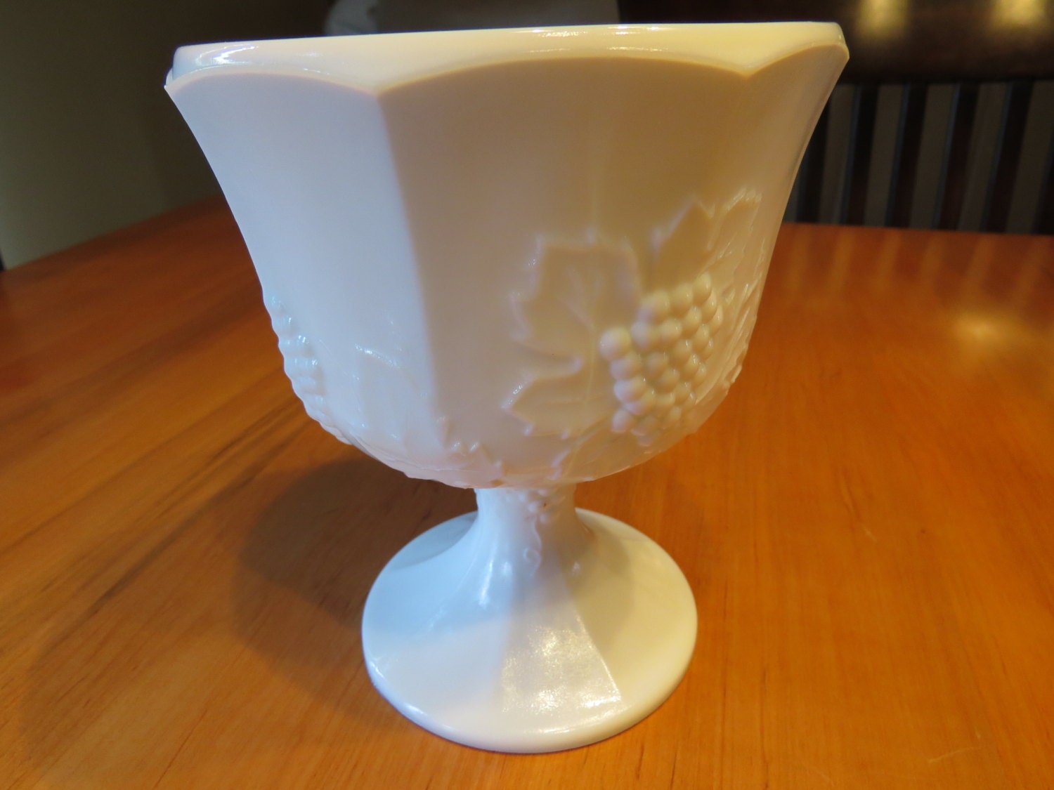 Indiana Glass Compote, White Milk Glass Compote, White Milk Glass ...