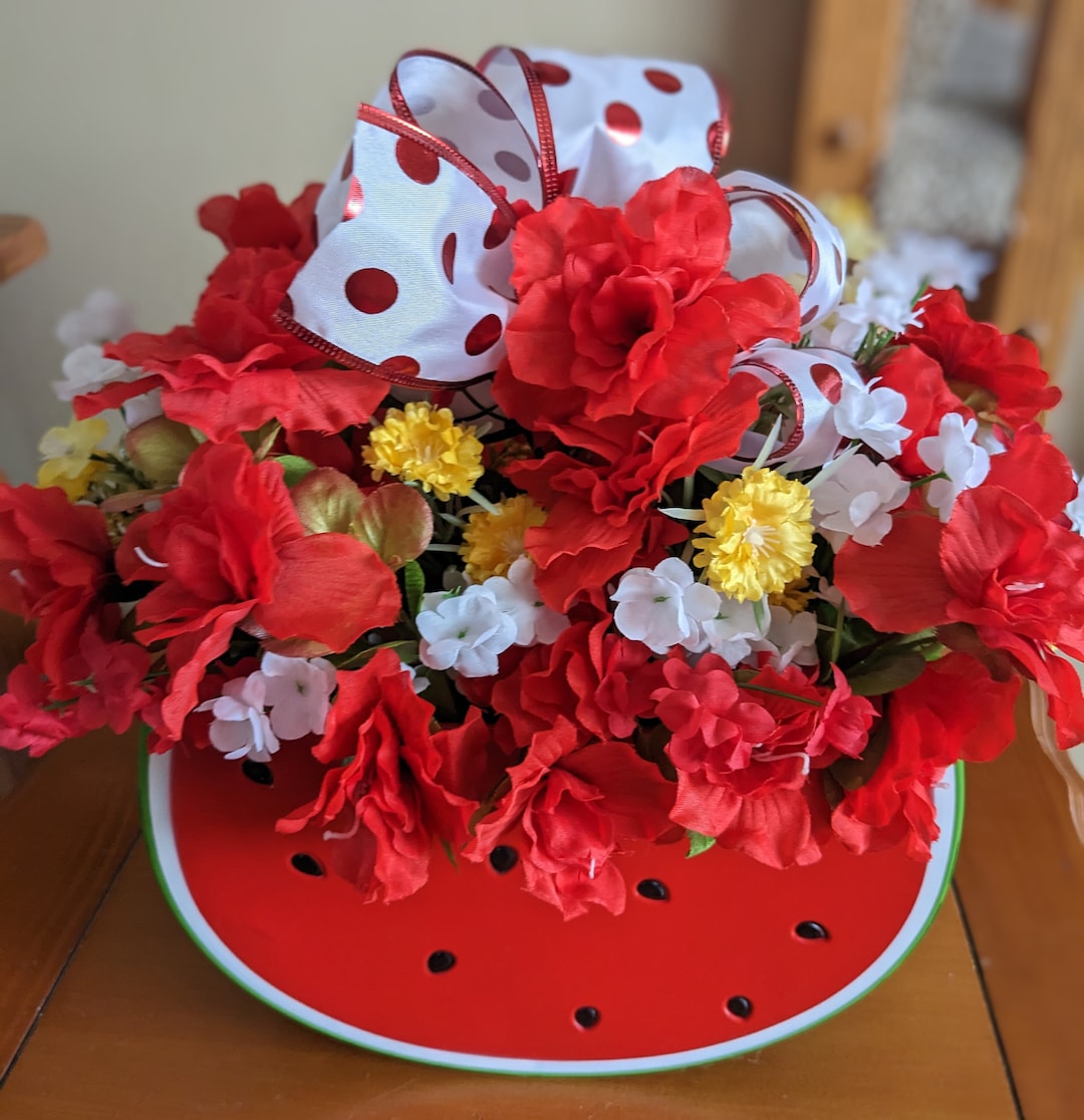 Watermelon Flower Arrangement Watermelon Table Decor - Etsy