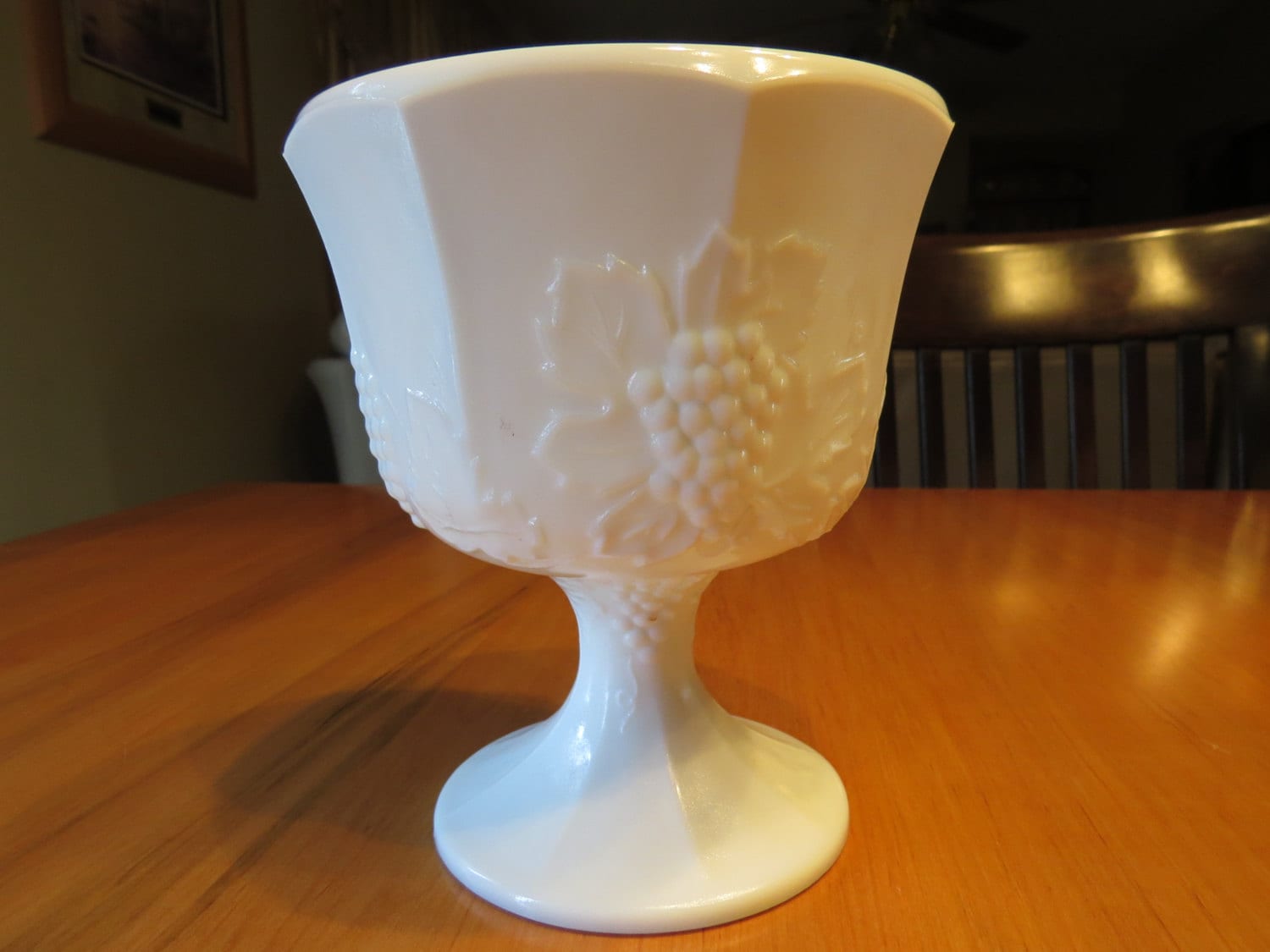 Indiana Glass Compote, White Milk Glass Compote, White Milk Glass ...