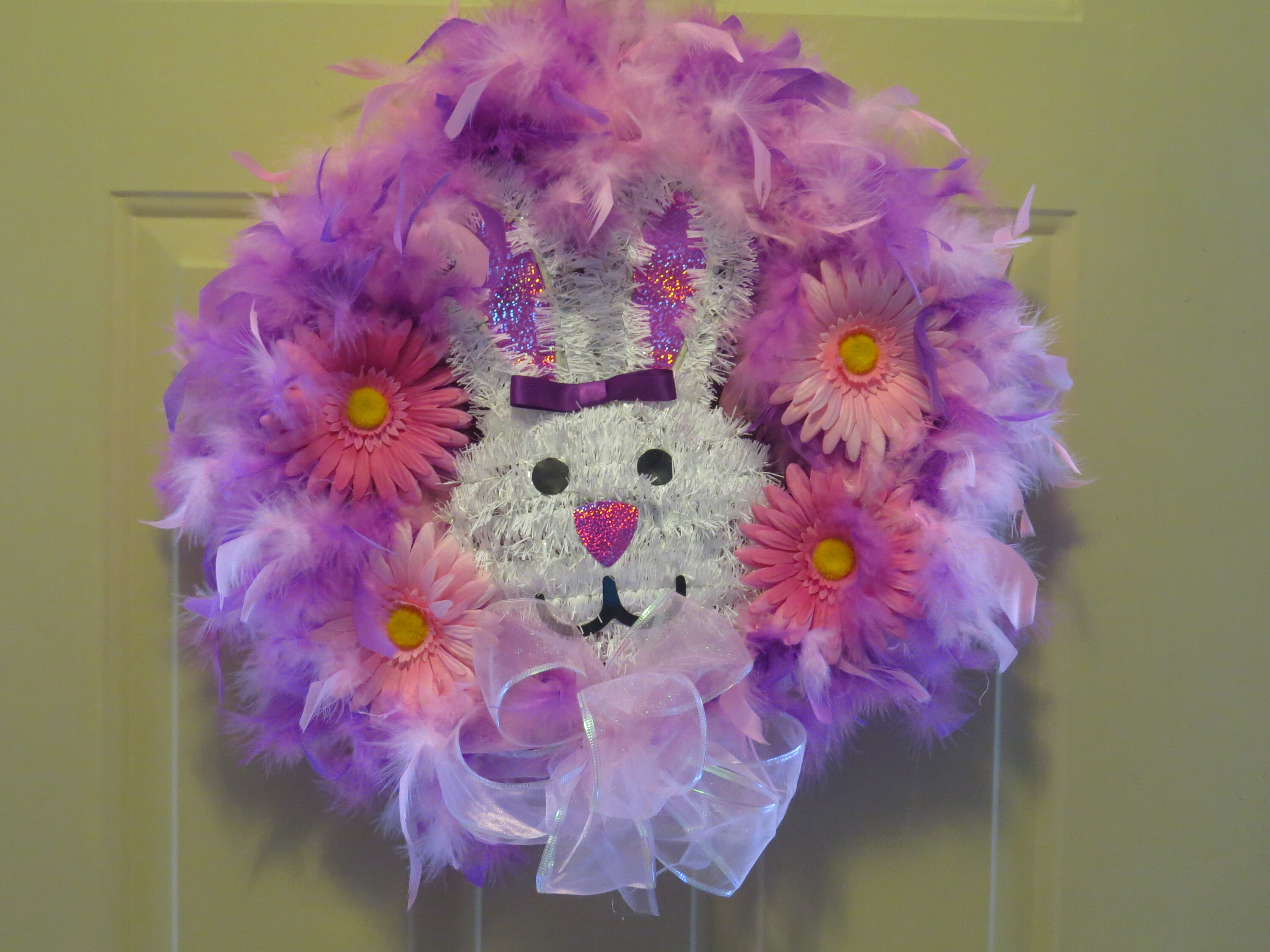 Pink Bunny Wreath, Pink Rabbit Wreath, Easter Wreath, Rabbit Wreath ...