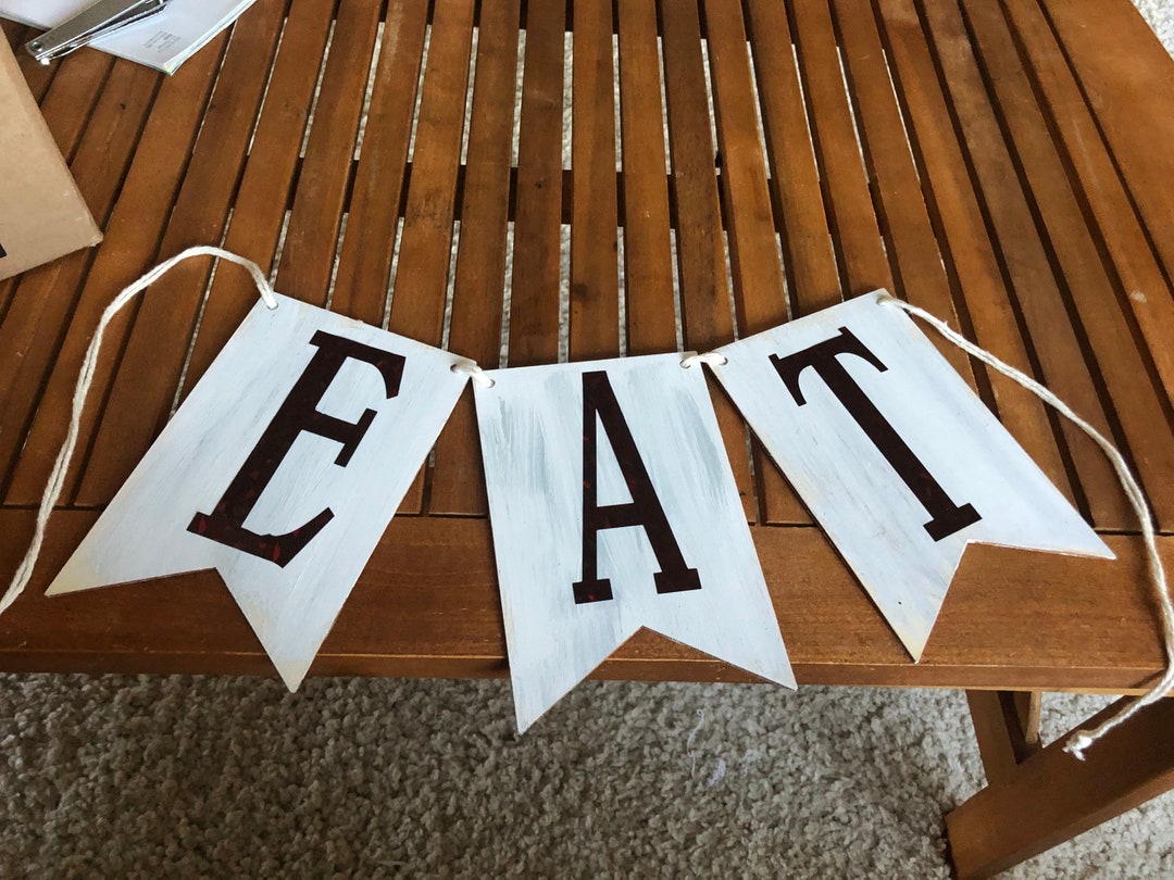 Wooden Bunting/ Wooden Banner Kitchen Banner EAT - Etsy