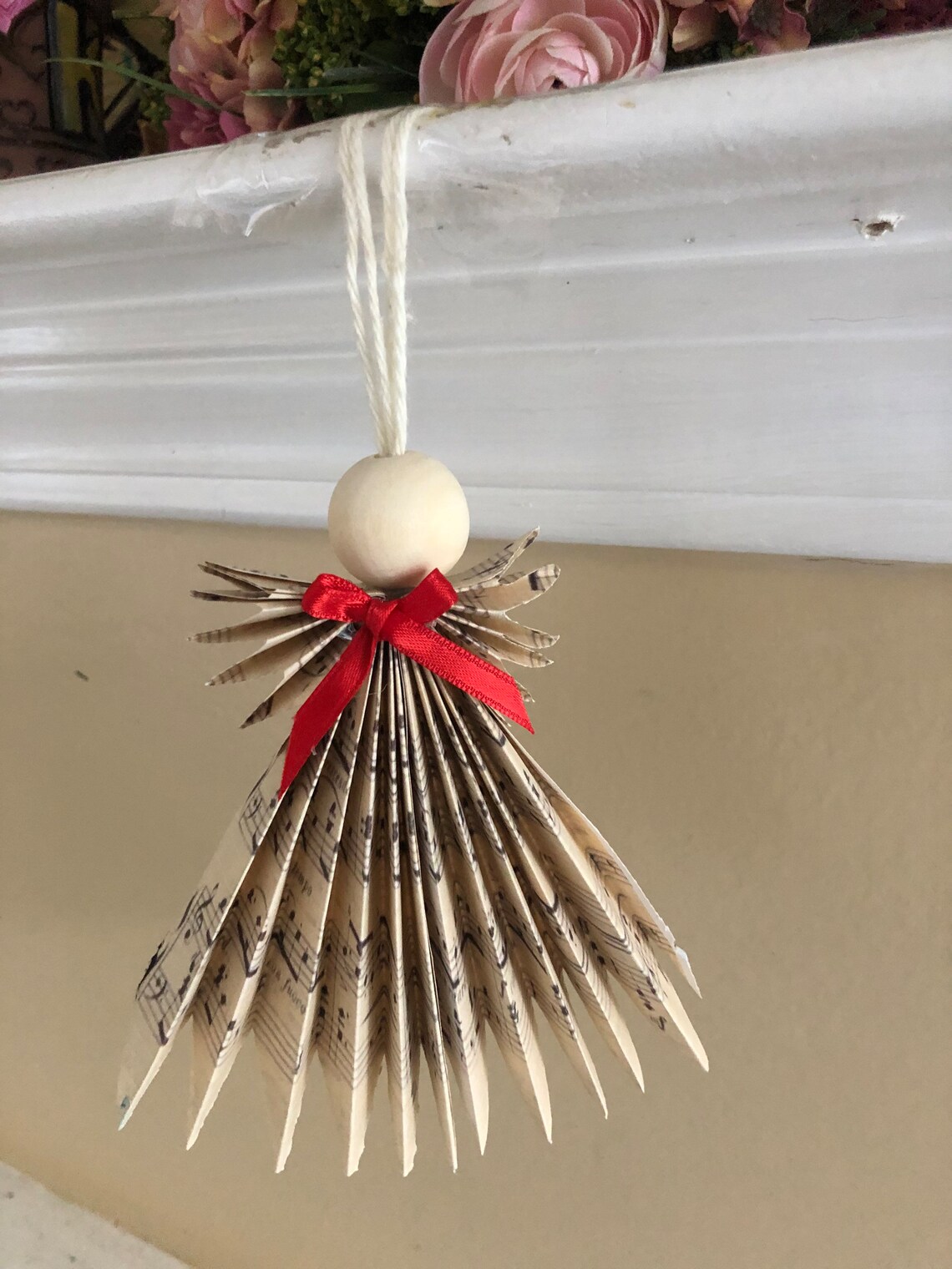 Handmade Paper Angel Ornaments/ Vintag Sheet Music Angeles/ Christmas ...