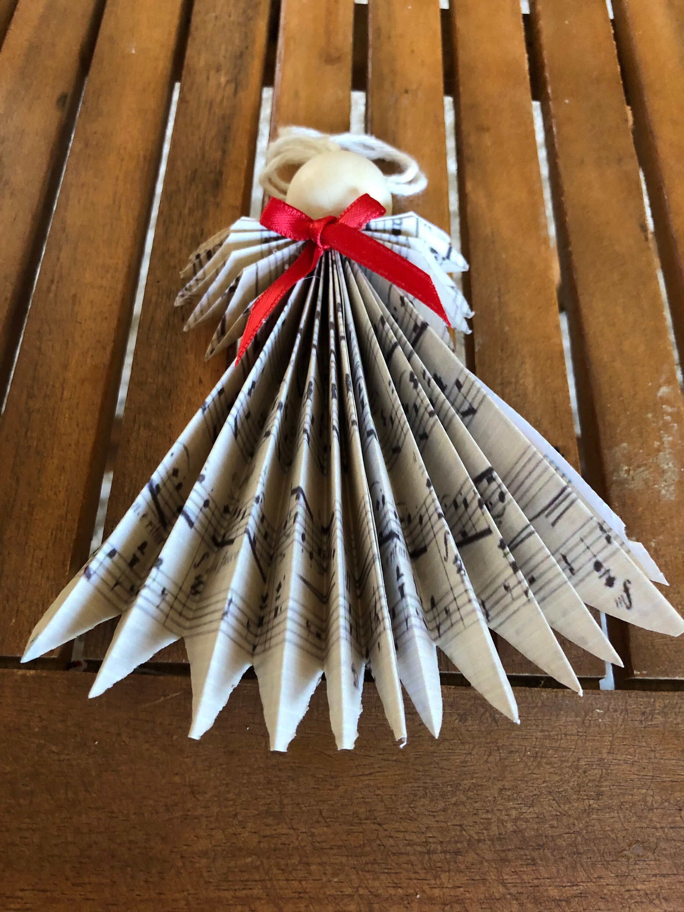 Handmade Paper Angel Ornaments/ Vintag Sheet Music Angeles/ Christmas ...