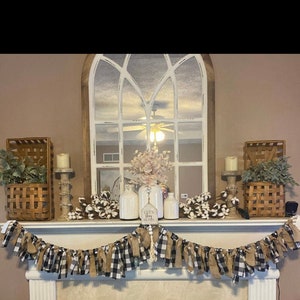 Buffalo Check Tie Rag Garland /banner for Your Farmhouse Decor4feet - Etsy
