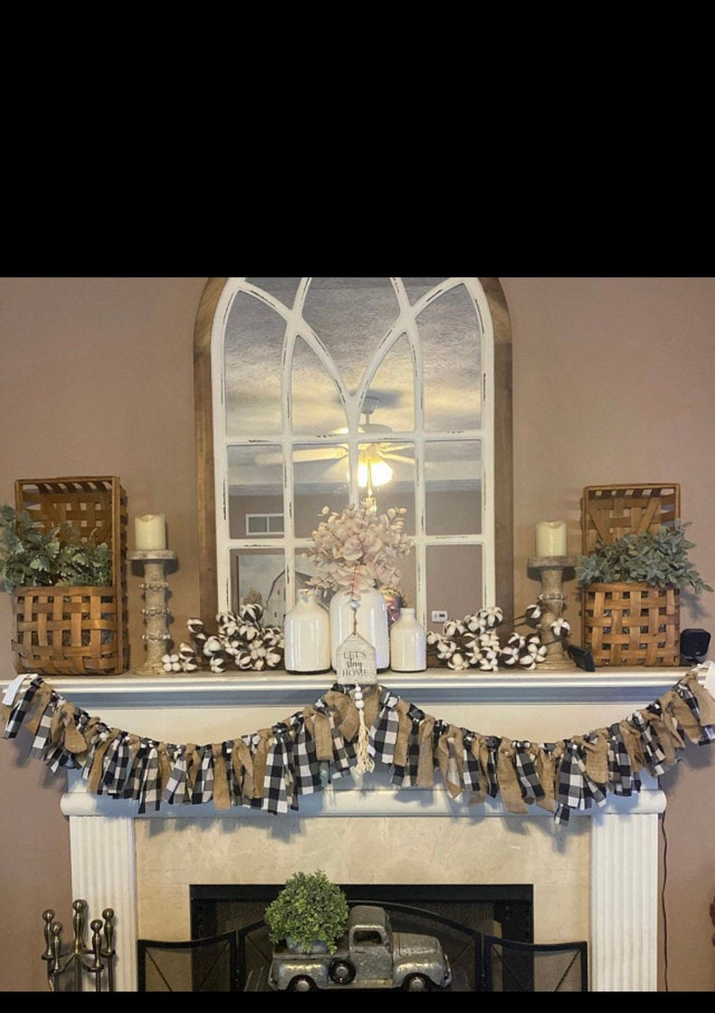 Buffalo Check Tie Rag Garland /banner for Your Farmhouse | Etsy