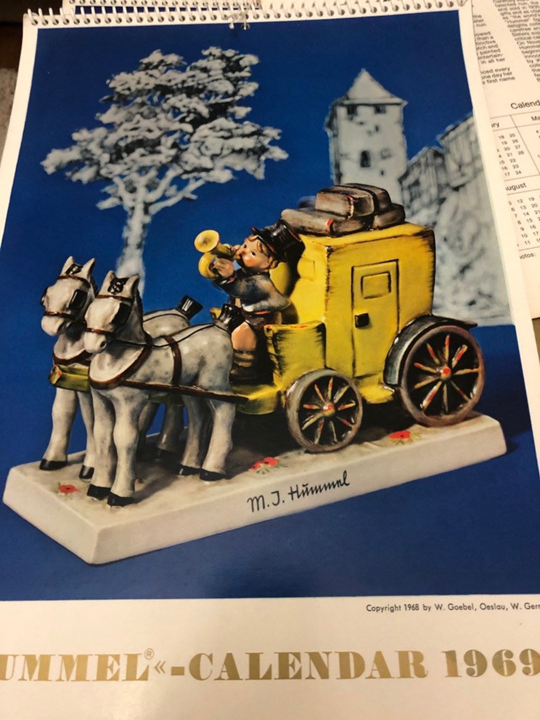 Original Hummel Vintage 1969 Calendar - Etsy