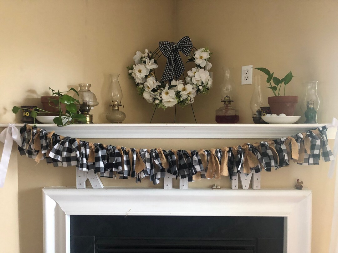 Buffalo Check Tie Rag Garland /banner for Your Farmhouse Decor4feet - Etsy