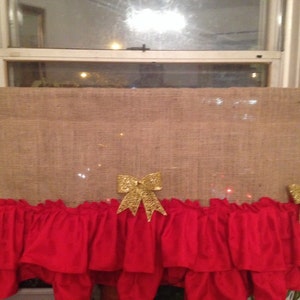Christmas Burlap and Red Ruffles Valance - Etsy