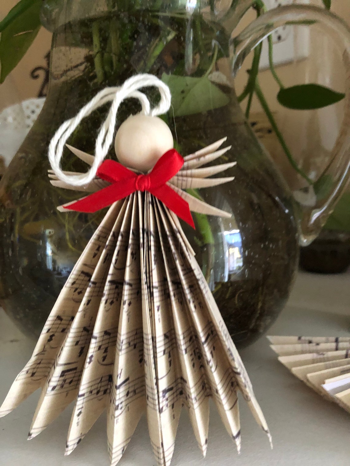 Handmade Paper Angel Ornaments/ Vintag Sheet Music Angeles/ Christmas ...