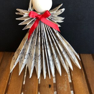 Handmade Paper Angel Ornaments/ Vintag Sheet Music Angeles/ Christmas ...