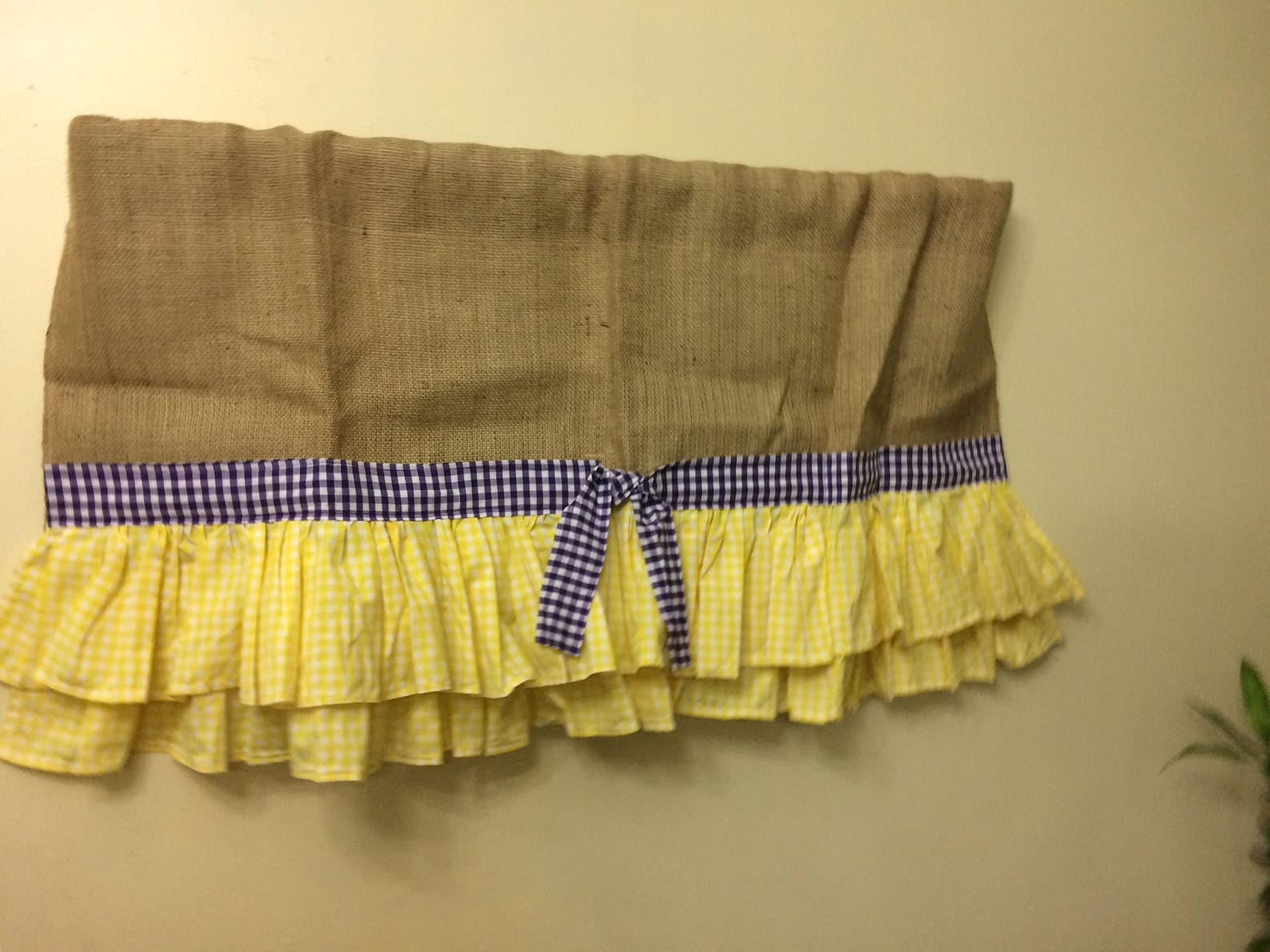 Natural Burlap With Yellow Gingham Ruffles 40X20 Ruffle - Etsy