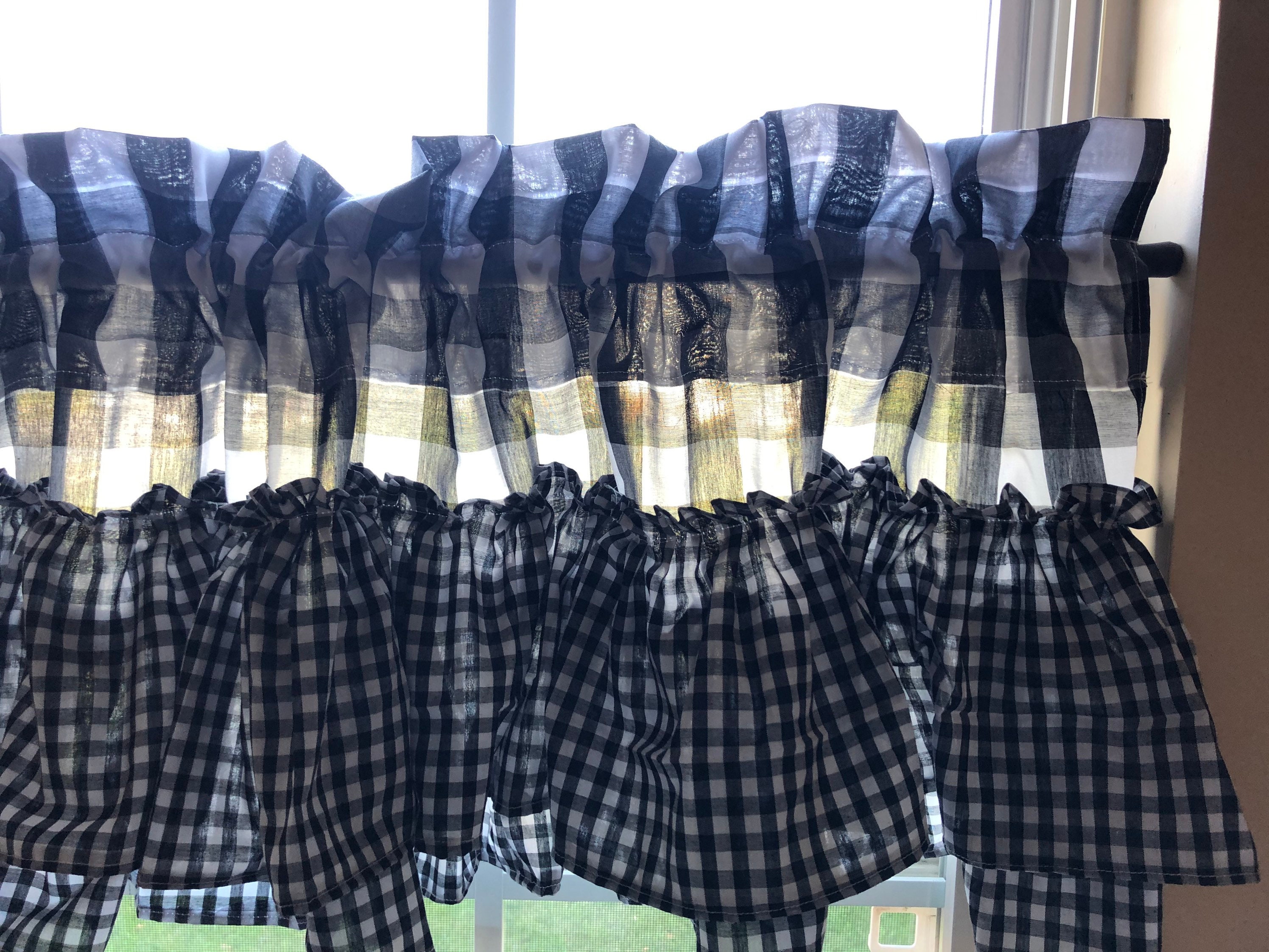 Buffalo Checks Valance with 2 rows of small checks | Etsy