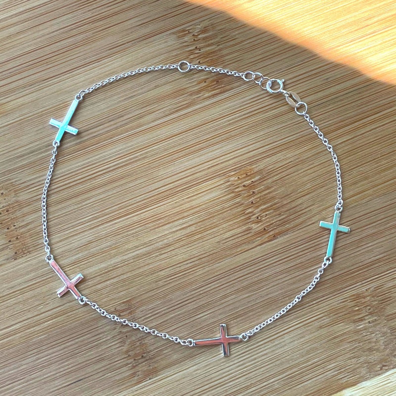 Cross Anklet - Etsy