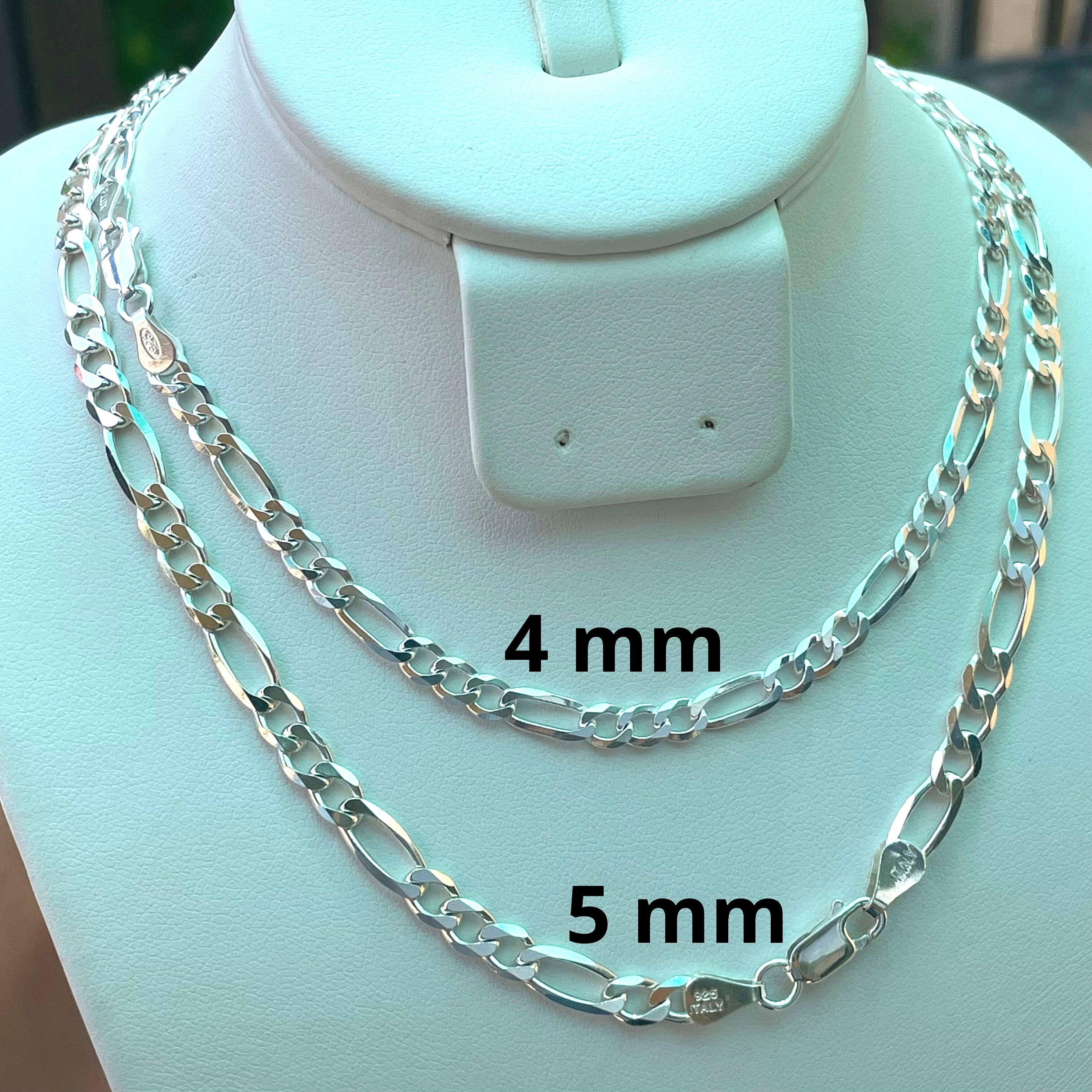 Sterling Silver Figaro Chain Figaro Necklace Figaro Chain - Etsy UK