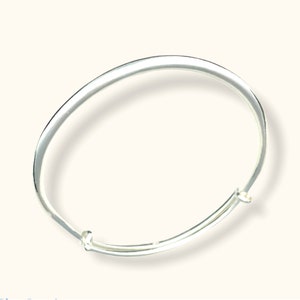 Sterling Silver Adjustable Bracelet, Silver Bangle With Bells Charms ...