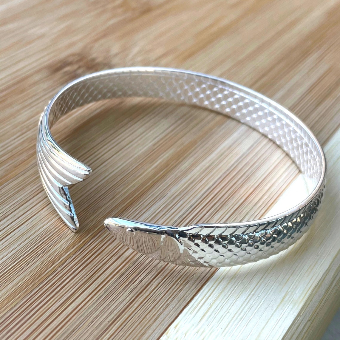 Silver Fish Bracelet Fish Bangle for Women Open Cuff - Etsy Norway