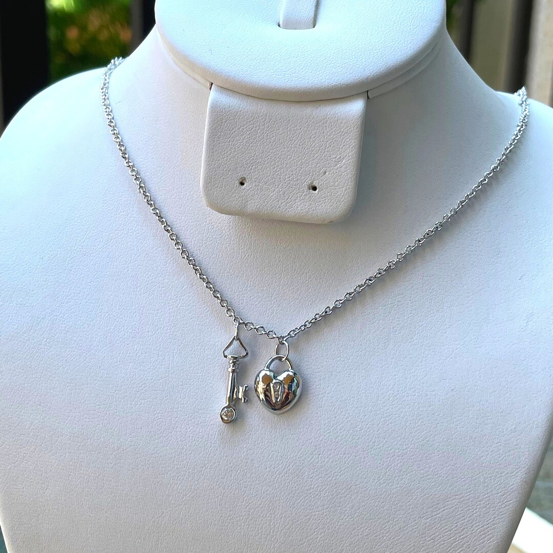 Sterling Silver Heart Lock Necklace, Open My Heart Pendant, Lock With ...
