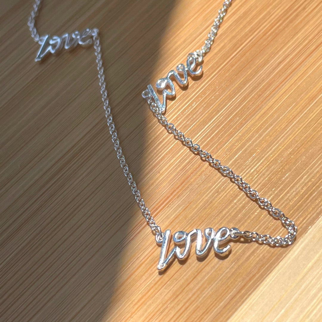 LOVE Anklet, Sterling Silver Anklet for Women 10 Inches, Script Love ...