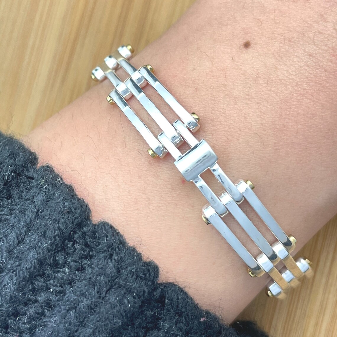 Gate Bracelet Sterling Silver Link Bracelet for Women Two | Etsy