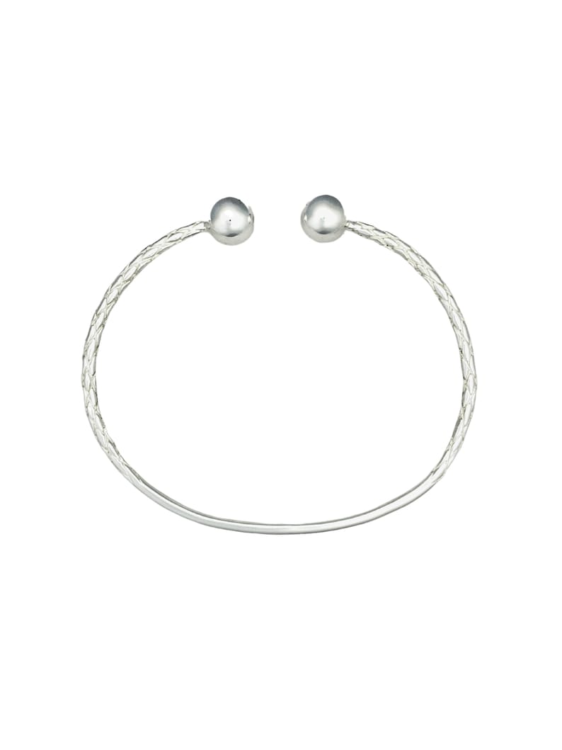 West Indian Sterling Silver Bangle Ball Ends Bangle Open | Etsy