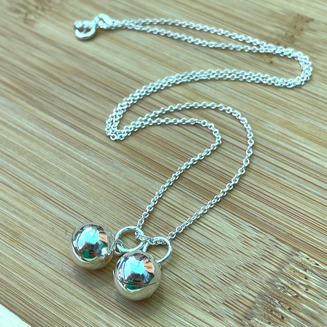 Sterling Silver Bell Pendant, Bell Necklace, Jingle Bell Necklace, 925 ...