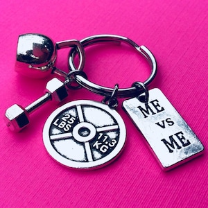 ME VS ME Keychain, Bodybuilding Keychain, Weight Lifting Keychain ...