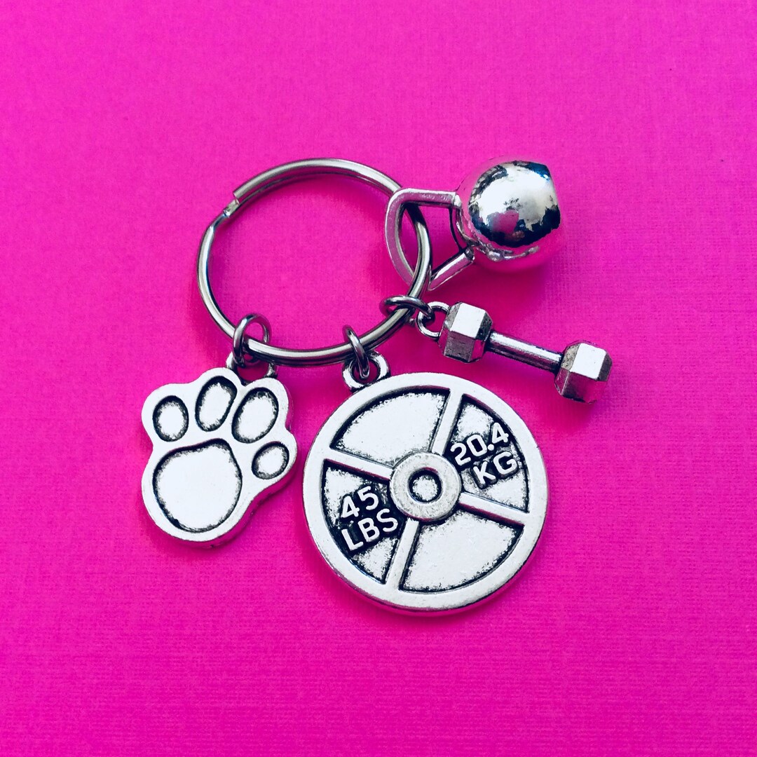 Dog Lover Dog Paw Keychain, Bodybuilding Keychain, Weight Lifting ...