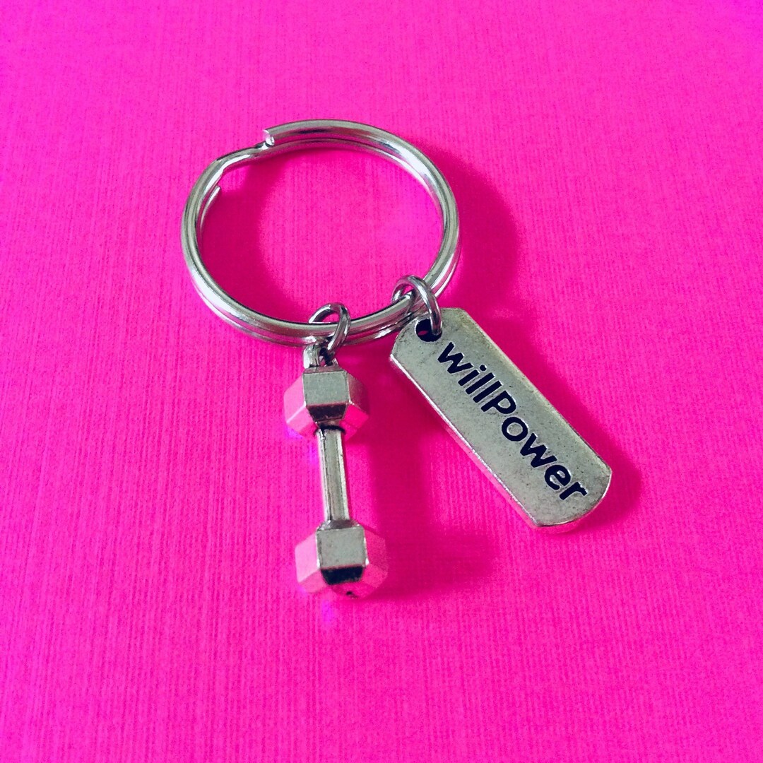 WILLPOWER Keychain, Bodybuilding Keychain, Weight Lifting, Personal ...