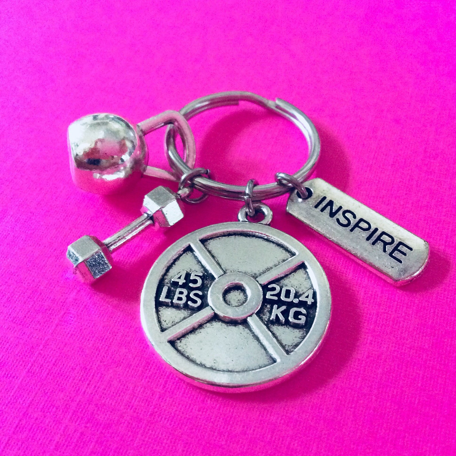 INSPIRE KEYCHAIN Bodybuilding Keychain Weight Lifting - Etsy