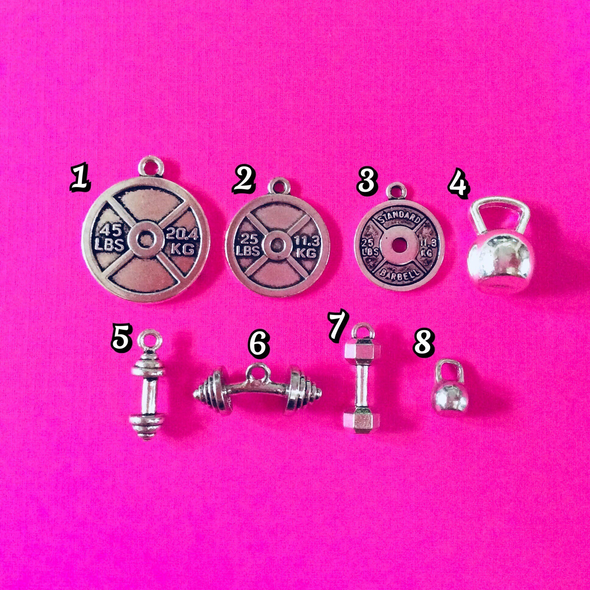WEIGHT LIFTING CHARMS Bodybuilding Charms Fitness Charms - Etsy