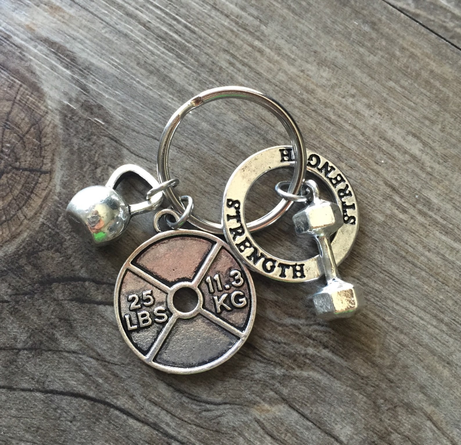 STRENGTH RING Keychain Bodybuilding Keychain Weight Lifting - Etsy