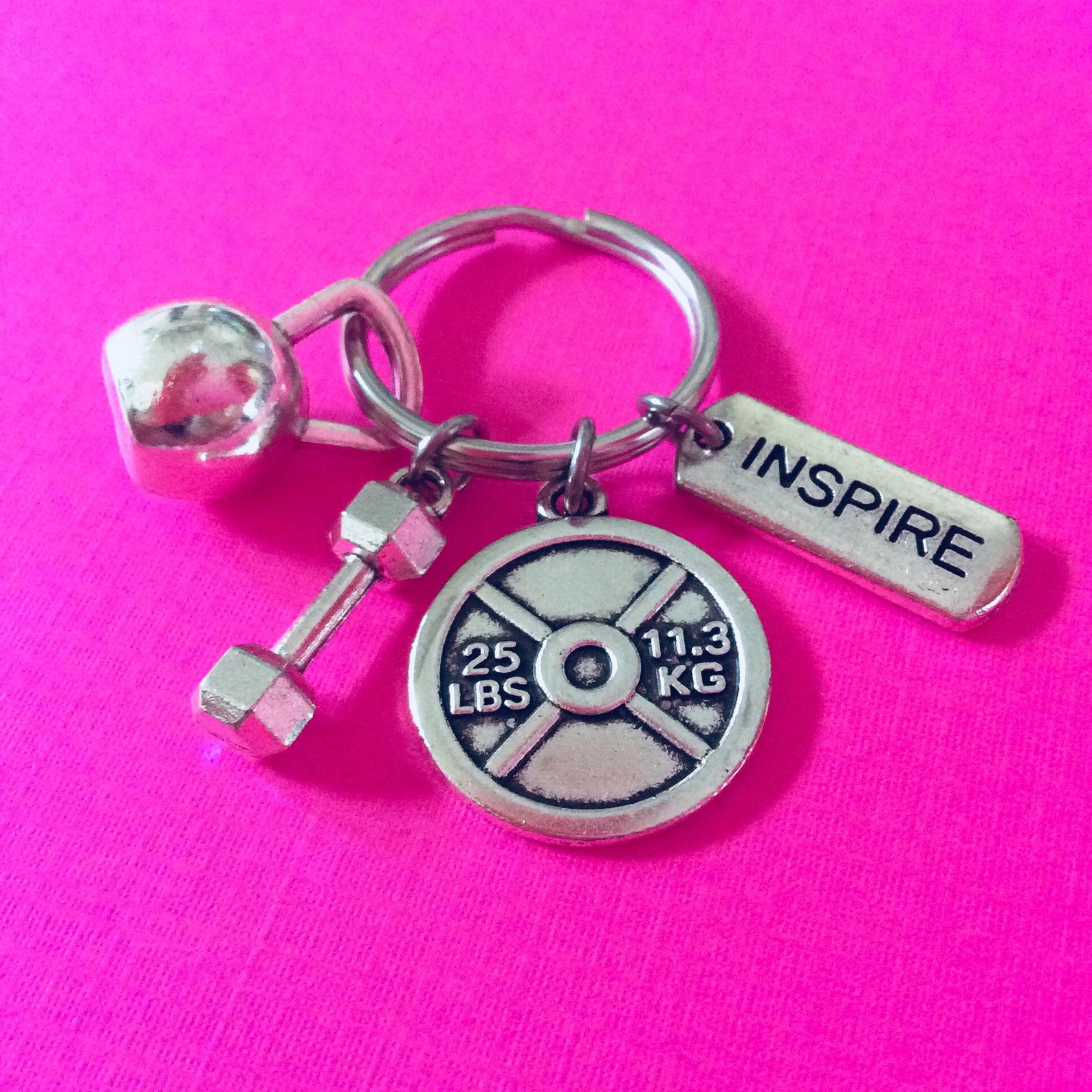 INSPIRE KEYCHAIN Bodybuilding Keychain Weight Lifting - Etsy