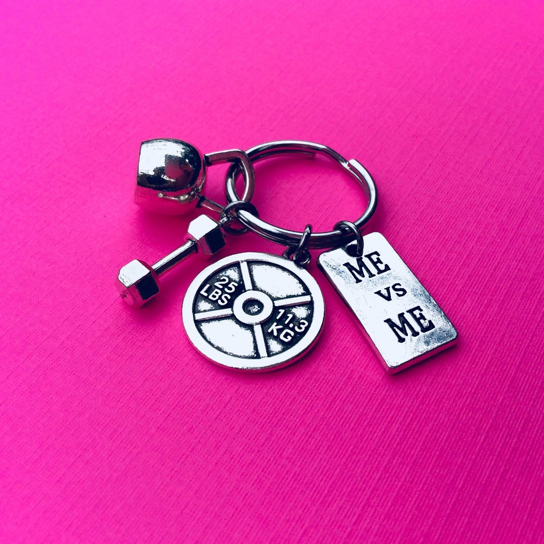 ME VS ME Keychain, Bodybuilding Keychain, Weight Lifting Keychain ...