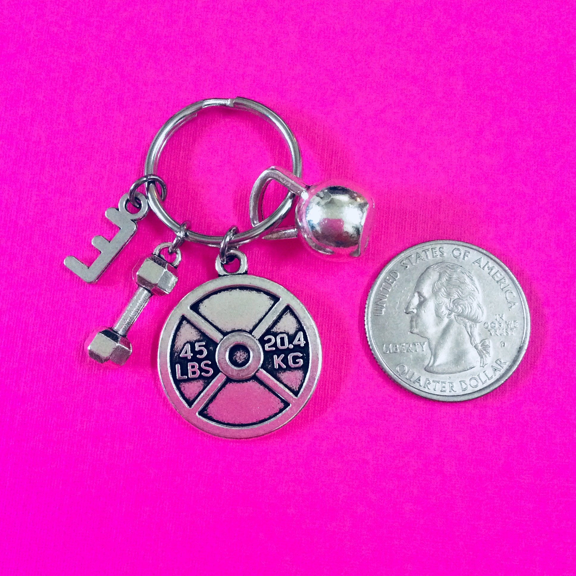 BODYBUILDING KEYCHAIN Weight Lifting Keychain Fitness | Etsy