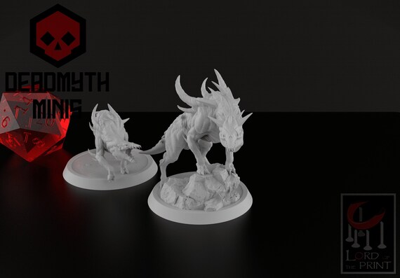 Toys Demon Dog Resin Miniature Tabletop Games DND Pathfinder 32mm 28mm ...