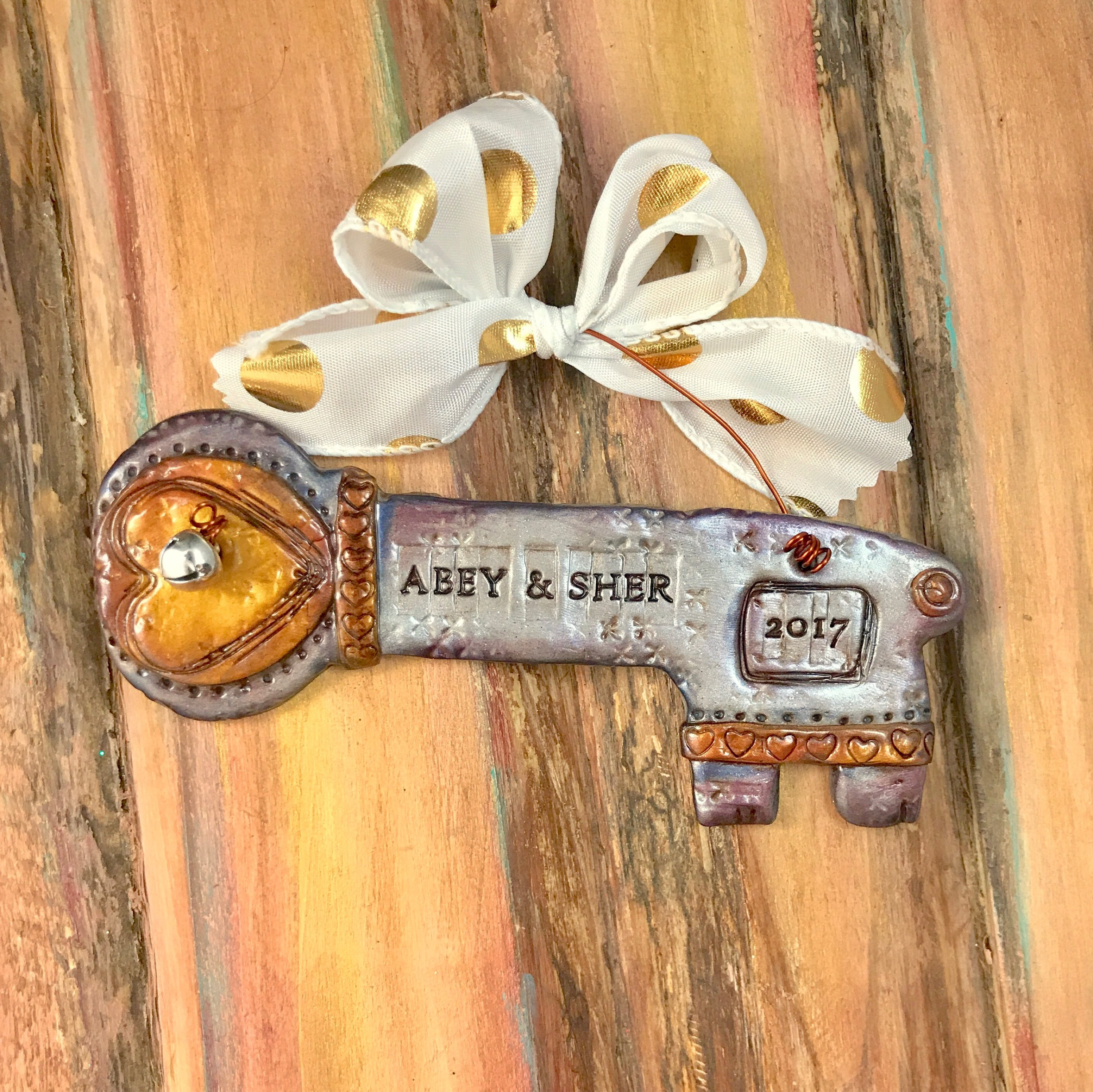 Custom New House Key Vintage Key Metallic Heart Polymer Etsy custom-new-house-key-vintage-key-metallic-heart-polymer-etsy
