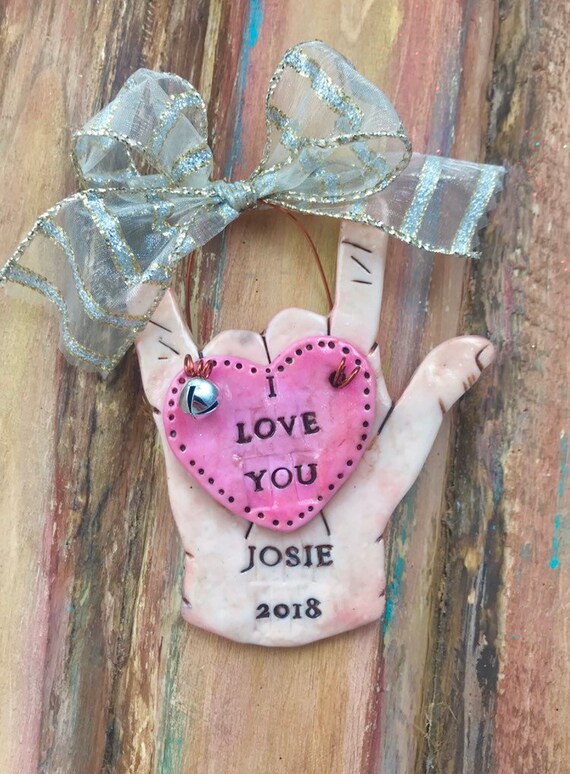 Personalized Custom I Love You Sign Language Keepsake Ornament | Etsy
