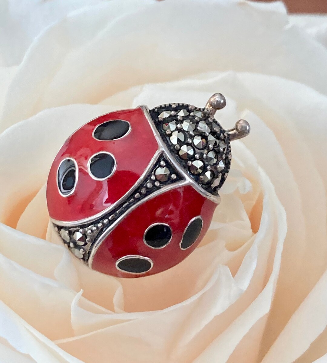 Vintage Sterling Silver Lady Bug Pinsterling Silver Ladybug - Etsy
