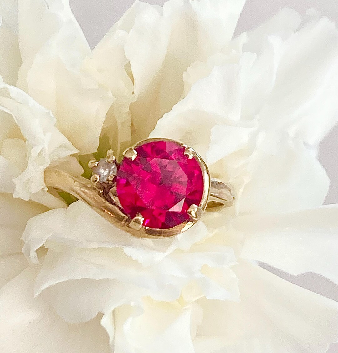 Antique Vintage Ruby Ring, Ruby Ring, 10K Solid Gold Ruby Ring, 10k ...